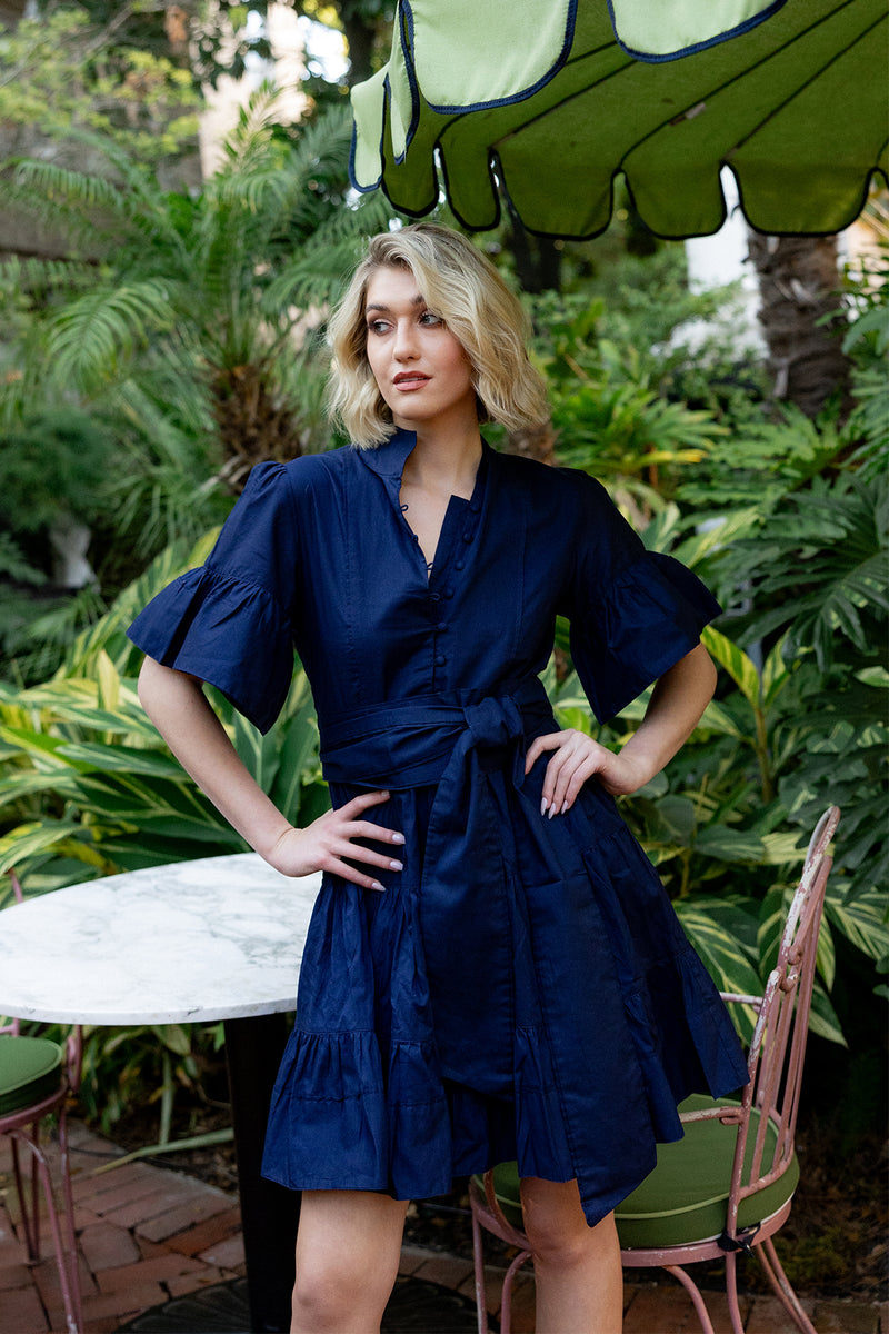 Hamilton Shorty | Navy Cotton – SUE SARTOR